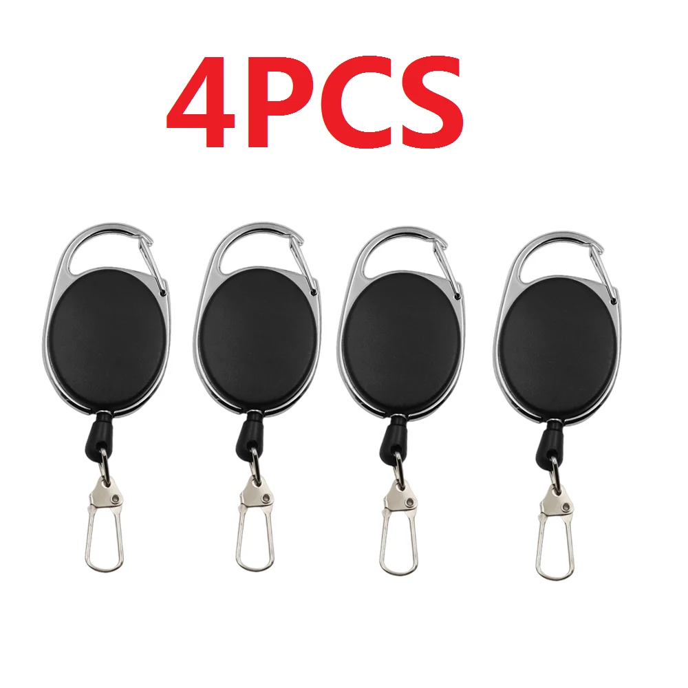 1-4pcs Retractable Key Chain Reel Badge Holder Fly Fishing Zinger ...