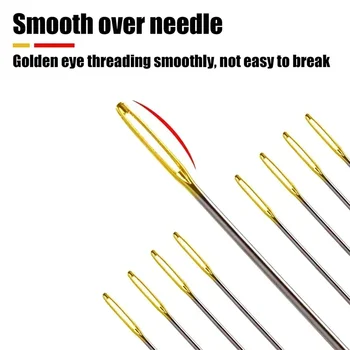 30/60Pcs Large Eye Cross Stitches Needles with Threader DIY Stitch ...