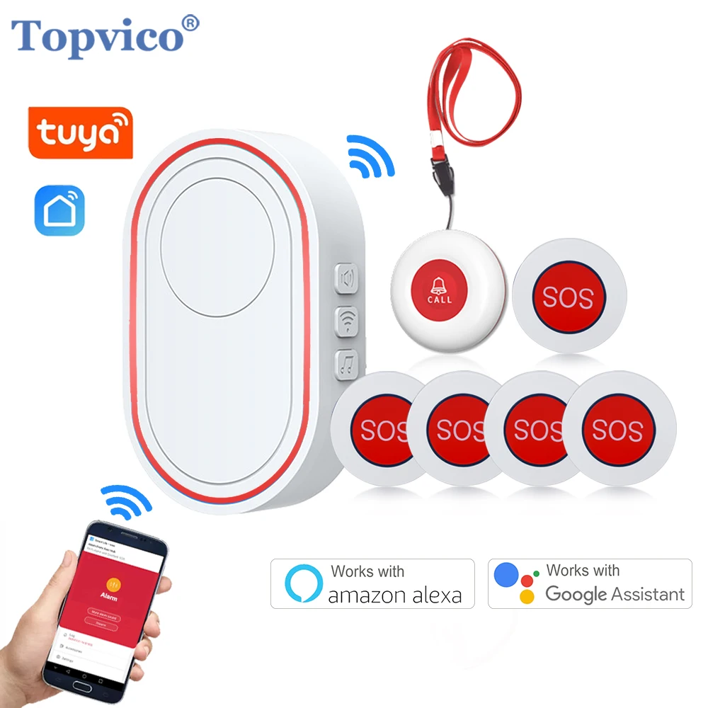 Topvico-Wifi-Panic-Button-Alarm-Fall-Prevention-for-Elderly-Dementia ...