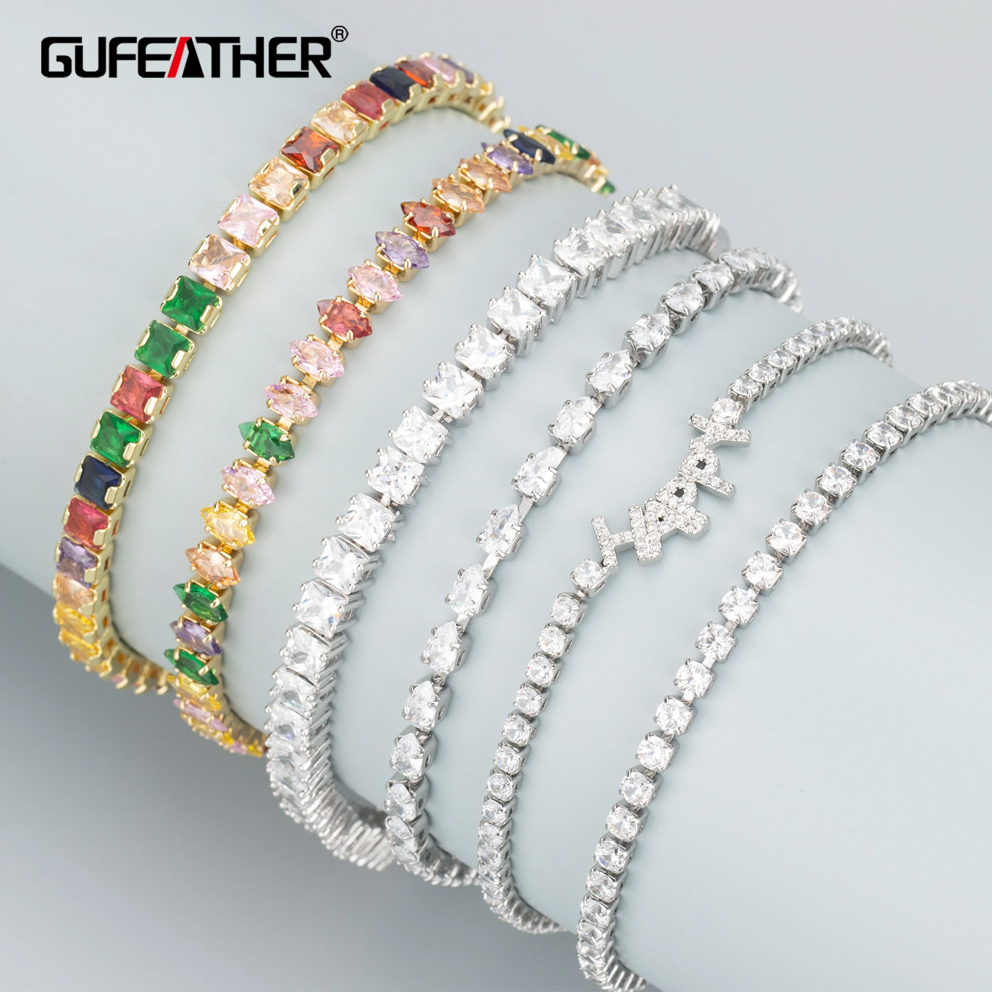 GUFEATHER MB91,bracelets for women,fashion jewelry,18k gold rhodium ...