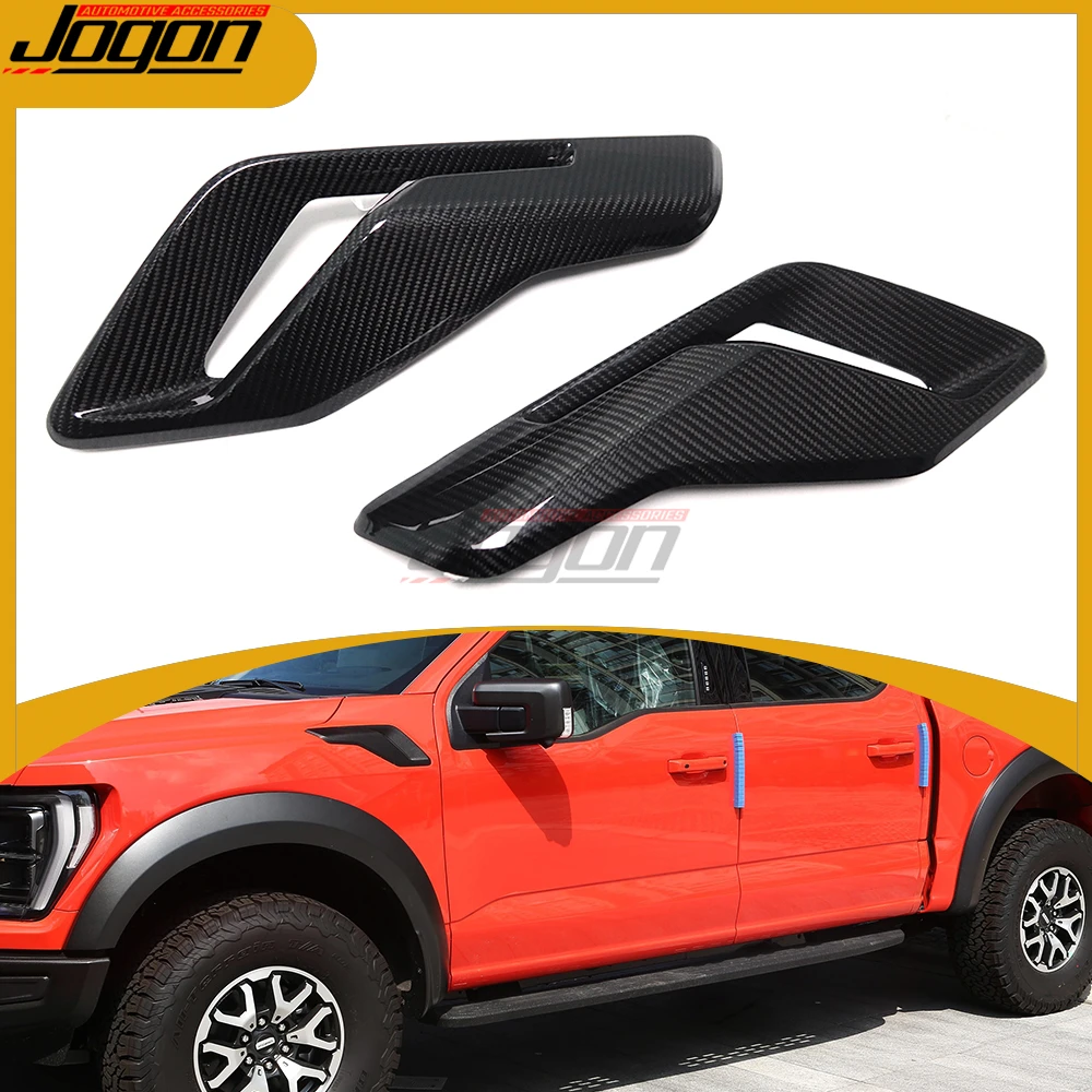 Real-Carbon-Fiber-Side-Fender-Air-Vent-Trim-Scoop-For-Ford-F150-Raptor ...