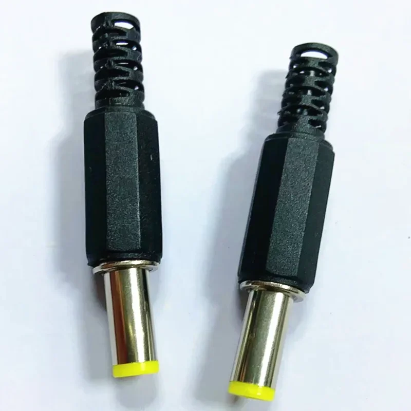 Free-shipping-5-5mm-x-2-5mm-DC-Power-Plugs-Male-Barrel-Connectors-Black ...