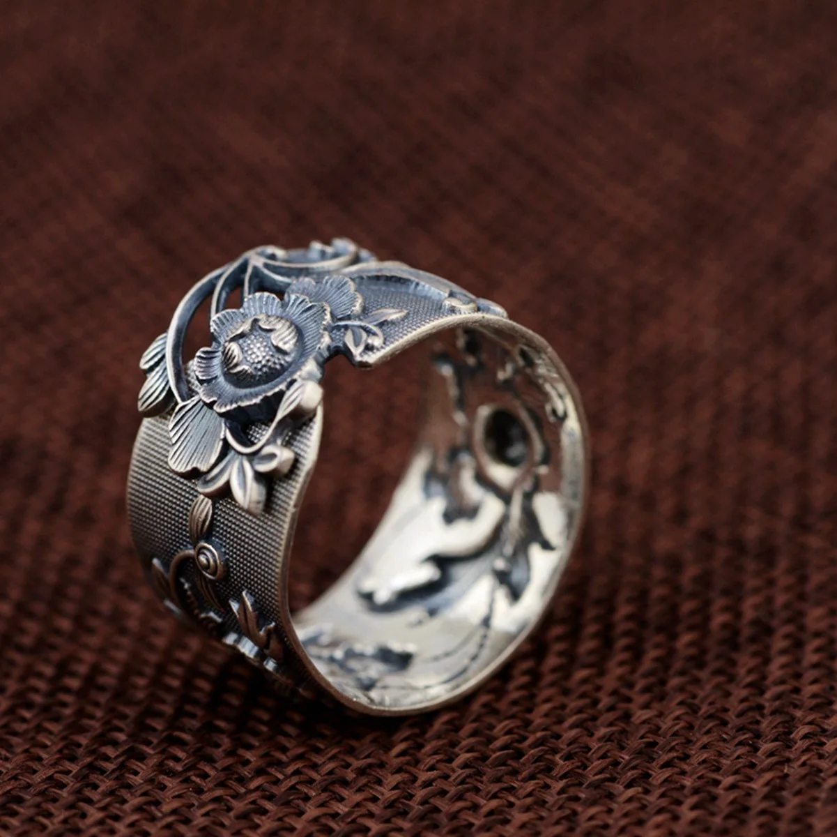 Vintage-999-Pure-Silver-Chinese-Style-Open-Ring-Jewelry-for-Women ...