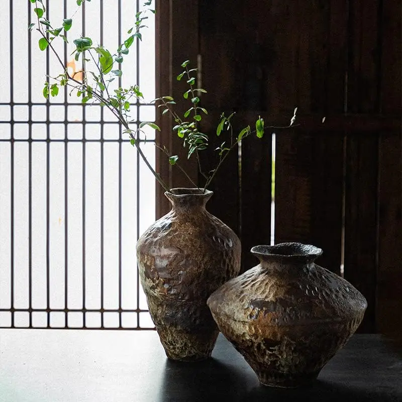 Ceramic-active-glaze-surface-rustic-vase-vintage-vase-zen-decoration ...