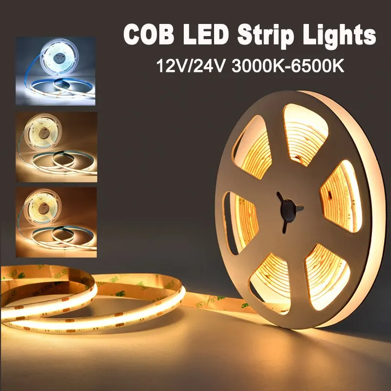5M-COB-LED-Strip-Light-320-480-LEDs-Fita-Flex-vel-de-Alta-Densidade ...