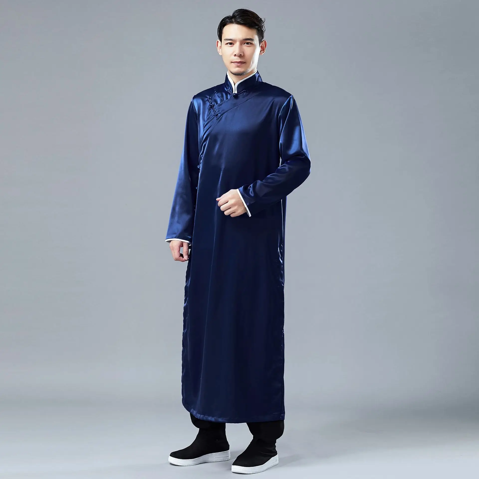 Satin-Long-Shirt-Men-Tang-Suit-Republic-of-China-Style-Robe-Comic ...