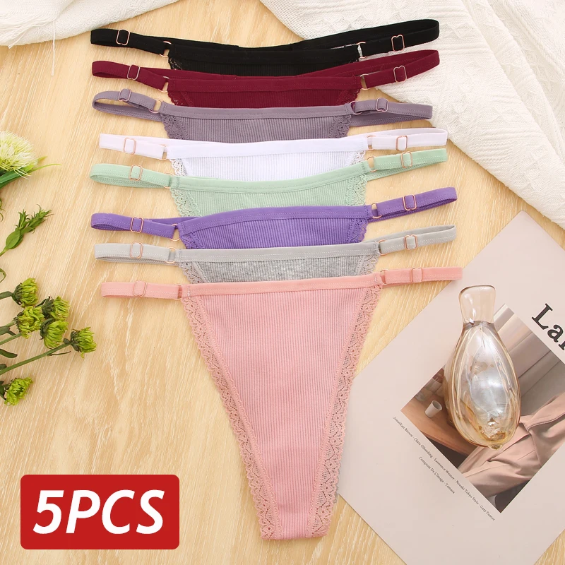 Bragas-de-encaje-para-mujer-Tanga-Sexy-de-algod-n-cintura-ajustable ...