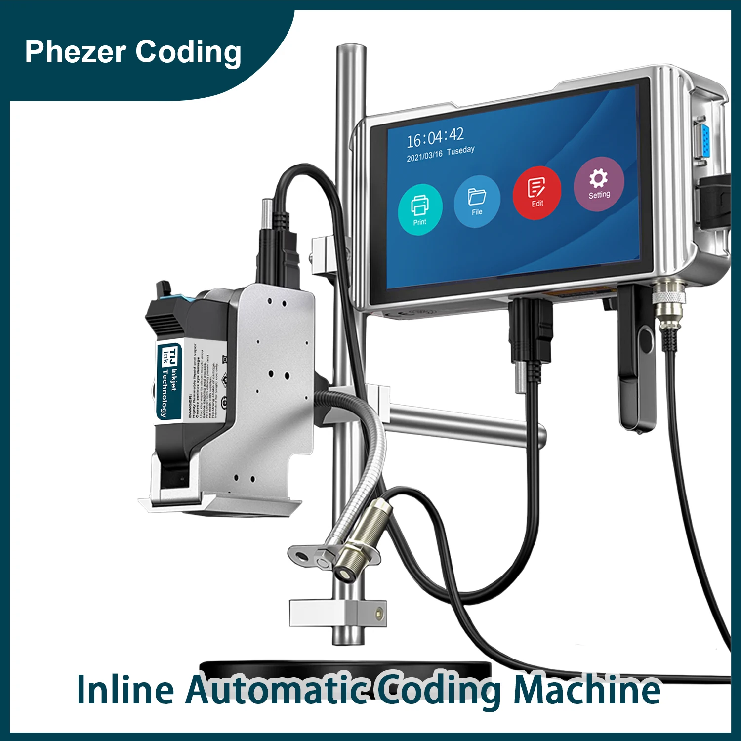Phezer PW1 12.7/25.4mm Online Inkjet Printer Multiple languages Label ...