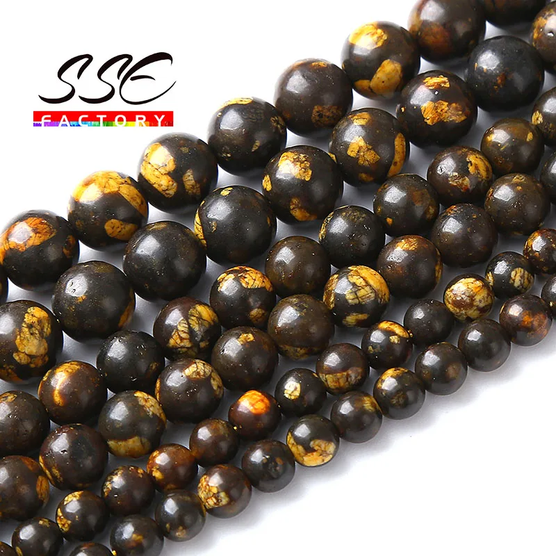 6-8-10mm-Natural-Yellow-Sansanite-Stone-Beads-Energy-Healing-Power ...