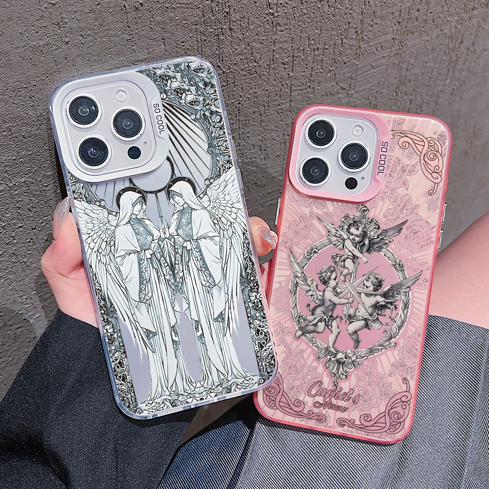 Middle Ages Retro Cupid Angel Phone Case for Samsung Galaxy S25 S24 S23 ...