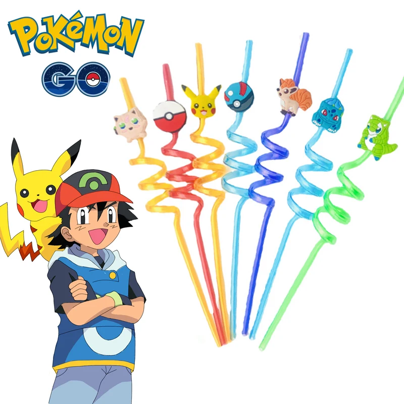 1-5-10PCS-Pokemon-Monster-Reusable-Plastic-Straw-Animation-Pikachu ...