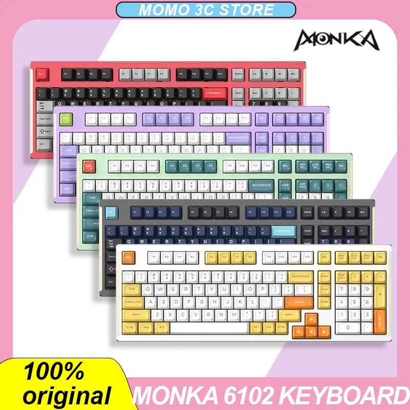 Monka-6102-Mechanical-Keyboard-Kit-Wired-Hot-Swap-Rgb-Gasket-Structure ...