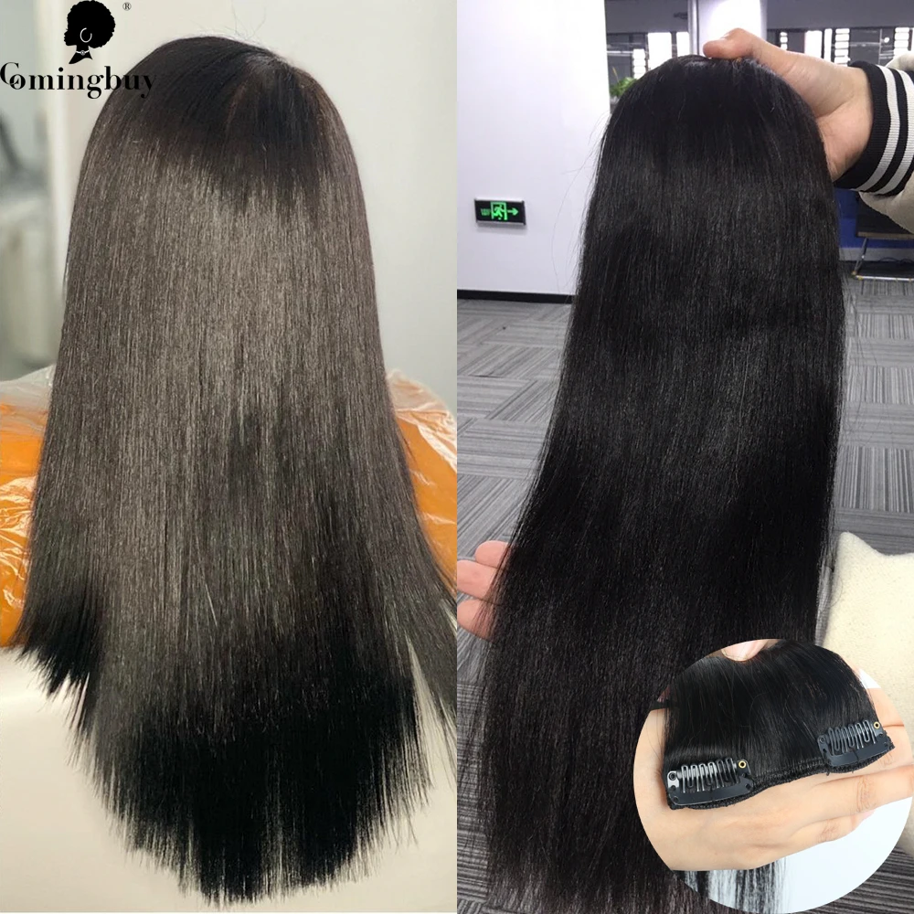 Light Yaki Straight Clip In Human Hair Extensions Peruvian Human Hair ...