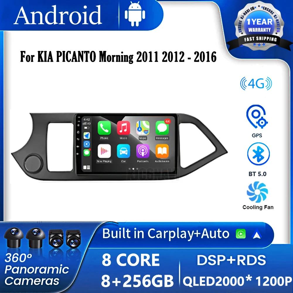 Android-14-Carplay-Car-Radio-Multimidia-Video-Player-For-KIA-PICANTO-Morning-2011-2012-2016 ...
