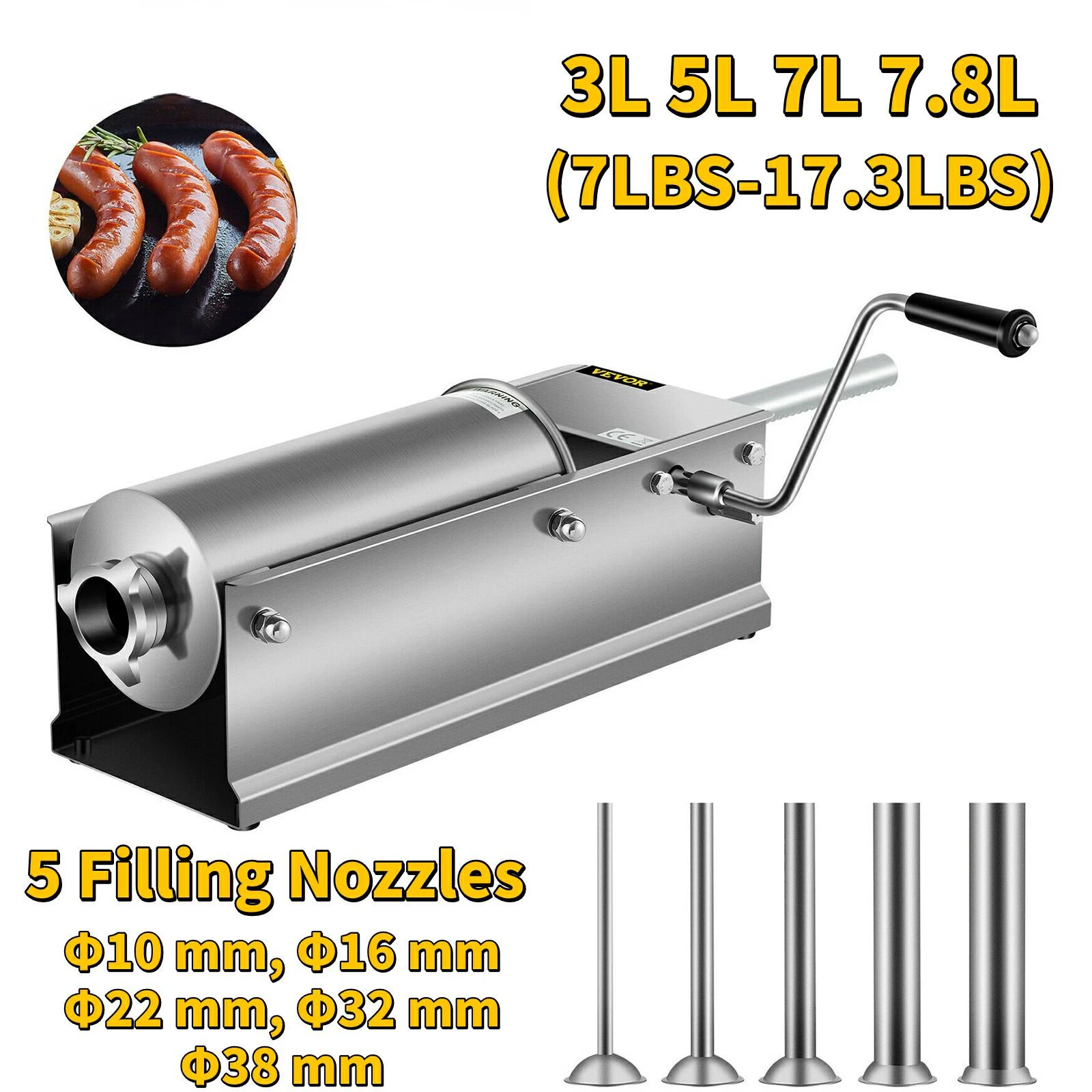 3L-5L-7L-7-8L-Manual-Sausage-Stuffer-Filler-W-5-Nozzles-Stainless-Steel ...