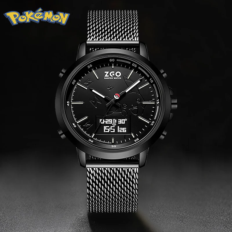 Pokemon Men Watch Pikachu LED Backlight Smart Sport Waterproof Wrist ...