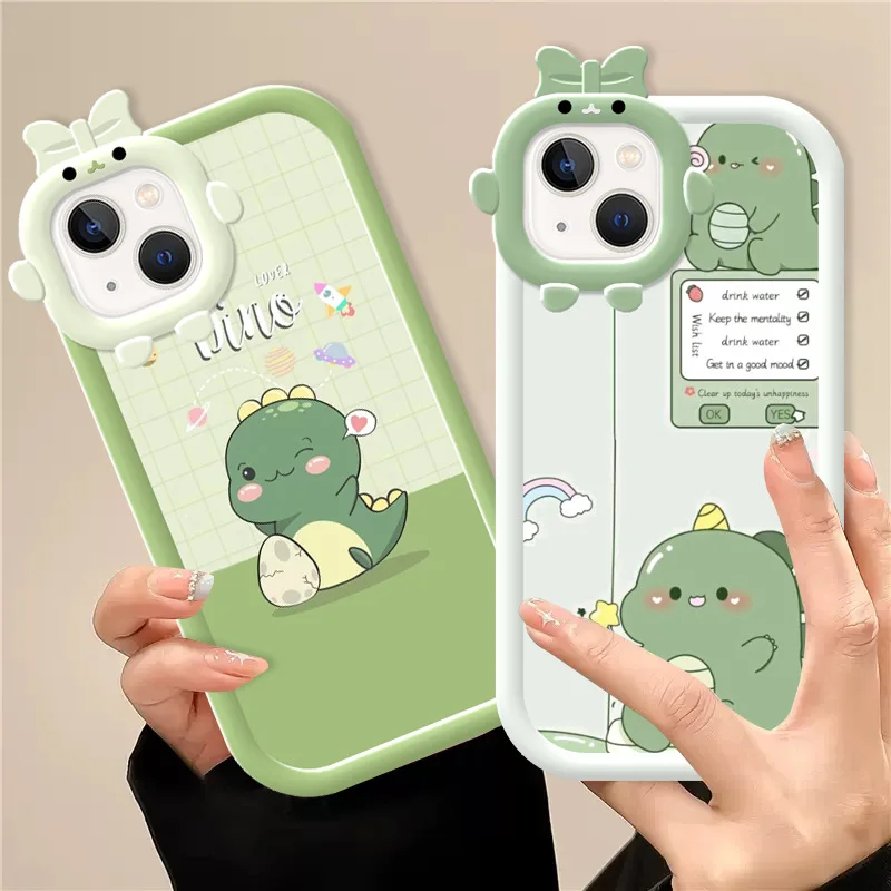 Cute Panda Dinosaur Case for OPPO A17 A17K A16 A15 A3S A5S A74 A73 A93 ...