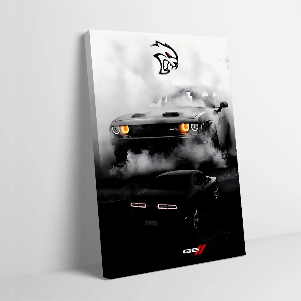 Sports Car Challenger Hellcat Printing Poster Custom E Pictures Wall ...
