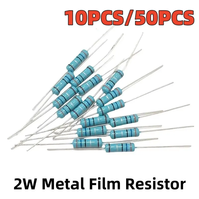 10PCS/50PCS 2W Metal Film Resistor Kit (1% Tolerance) – 1K,2K, 10K ...