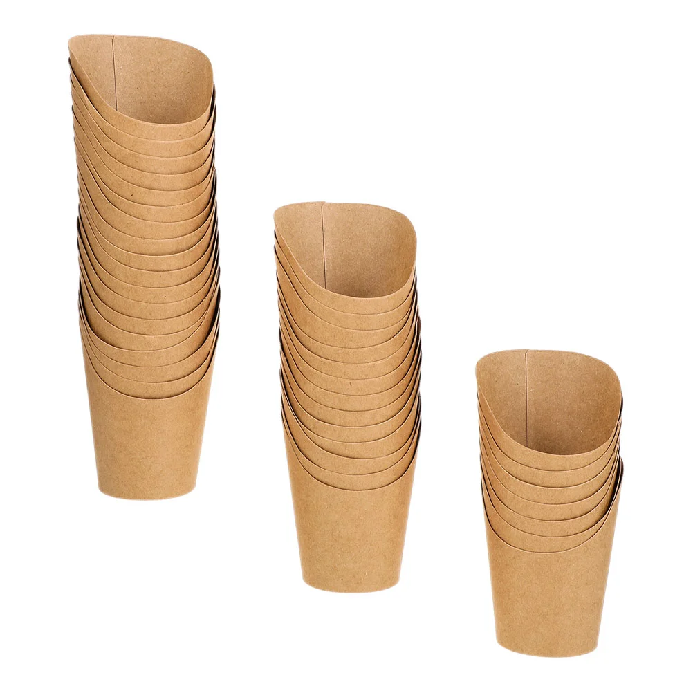 Copos de papel suporte francês cones de pipoca kraft fritar descartável charcuterie copo batatas ...