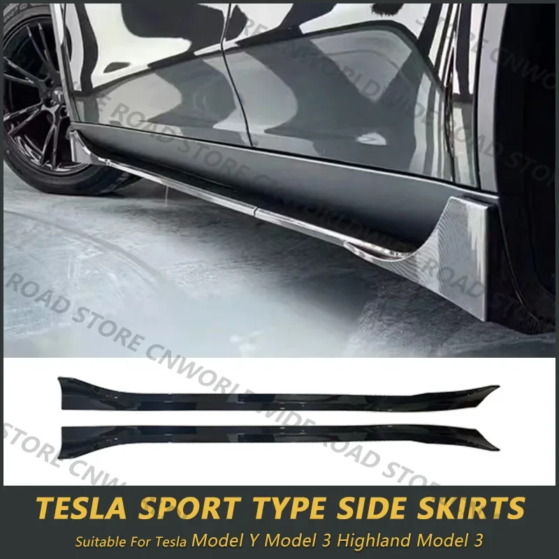 Saias-Side-Body-Kits-para-Tesla-Model-3-Y-Highland-Padr-o-De-Fibra-De ...
