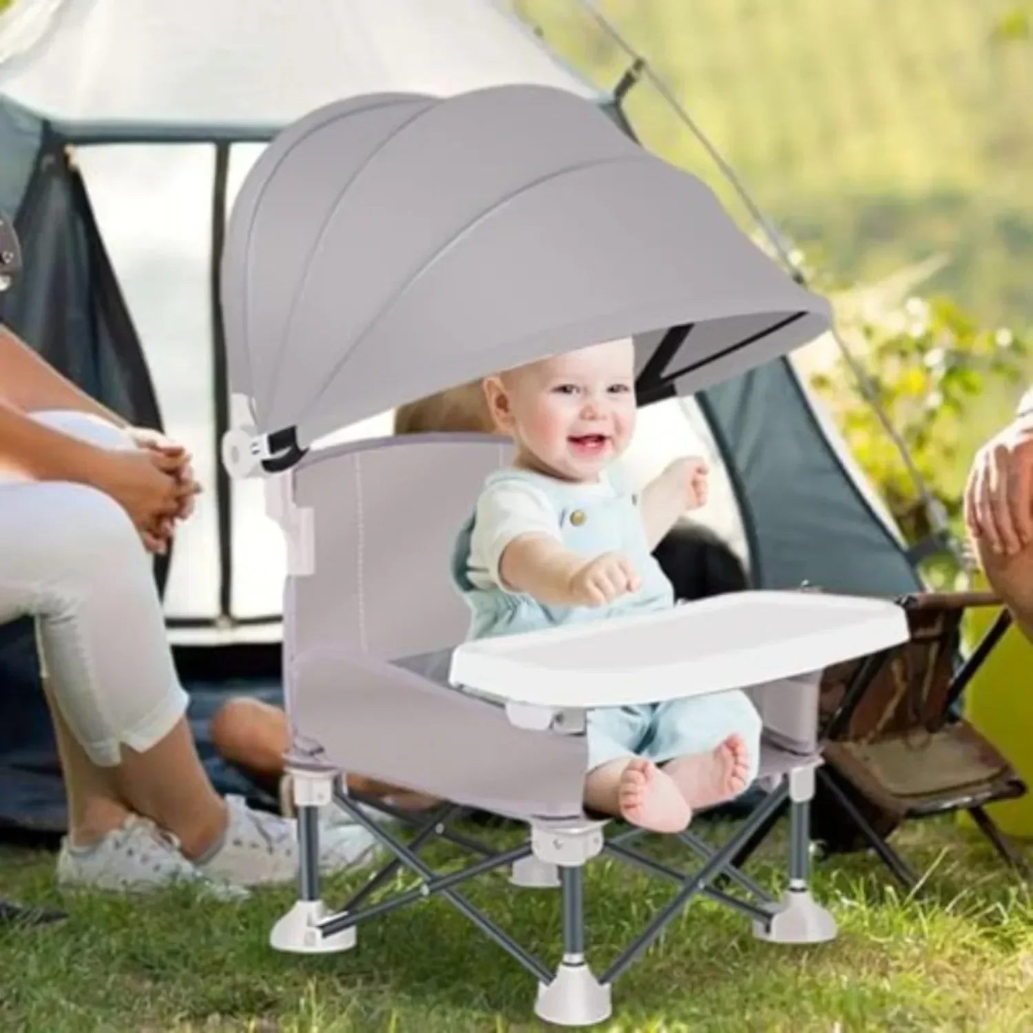 Portable-Baby-Feeding-Chair-Folding-Raised-Seat-with-Sunshade-Feeding ...