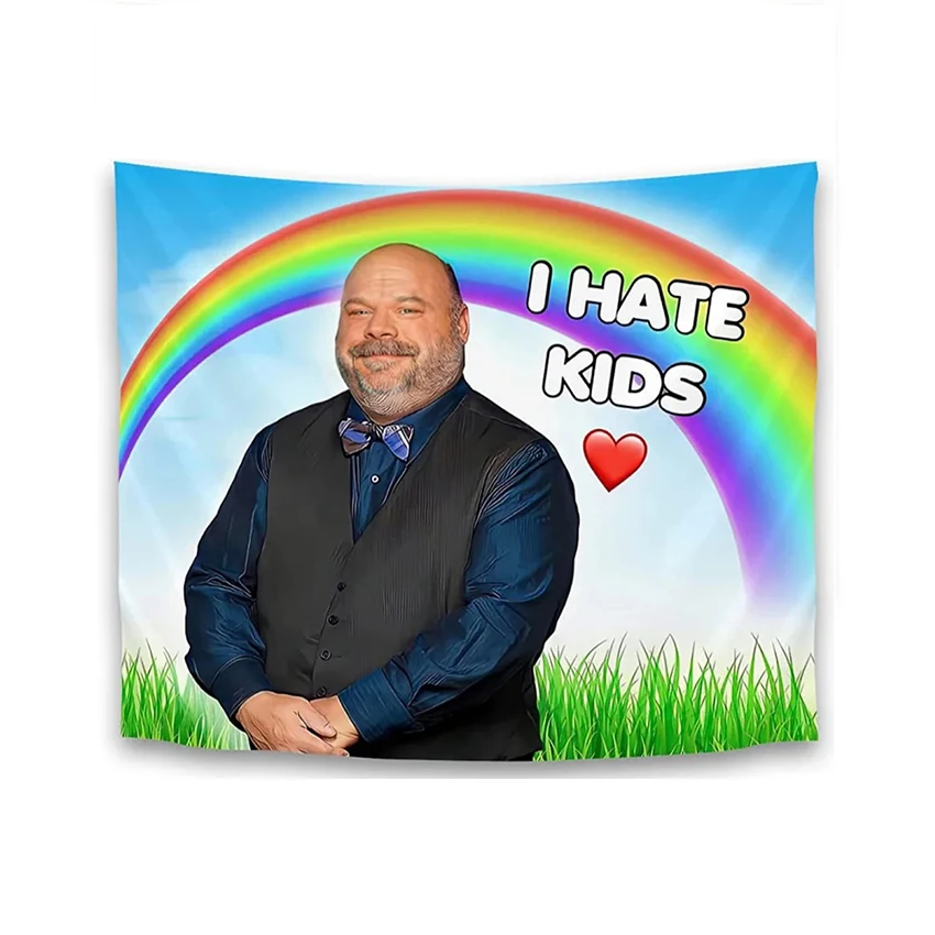 I-Hate-Kids-Meme-Tapestry-Funny-Poster-Wall-Flag-Boutique-Art-Banner ...