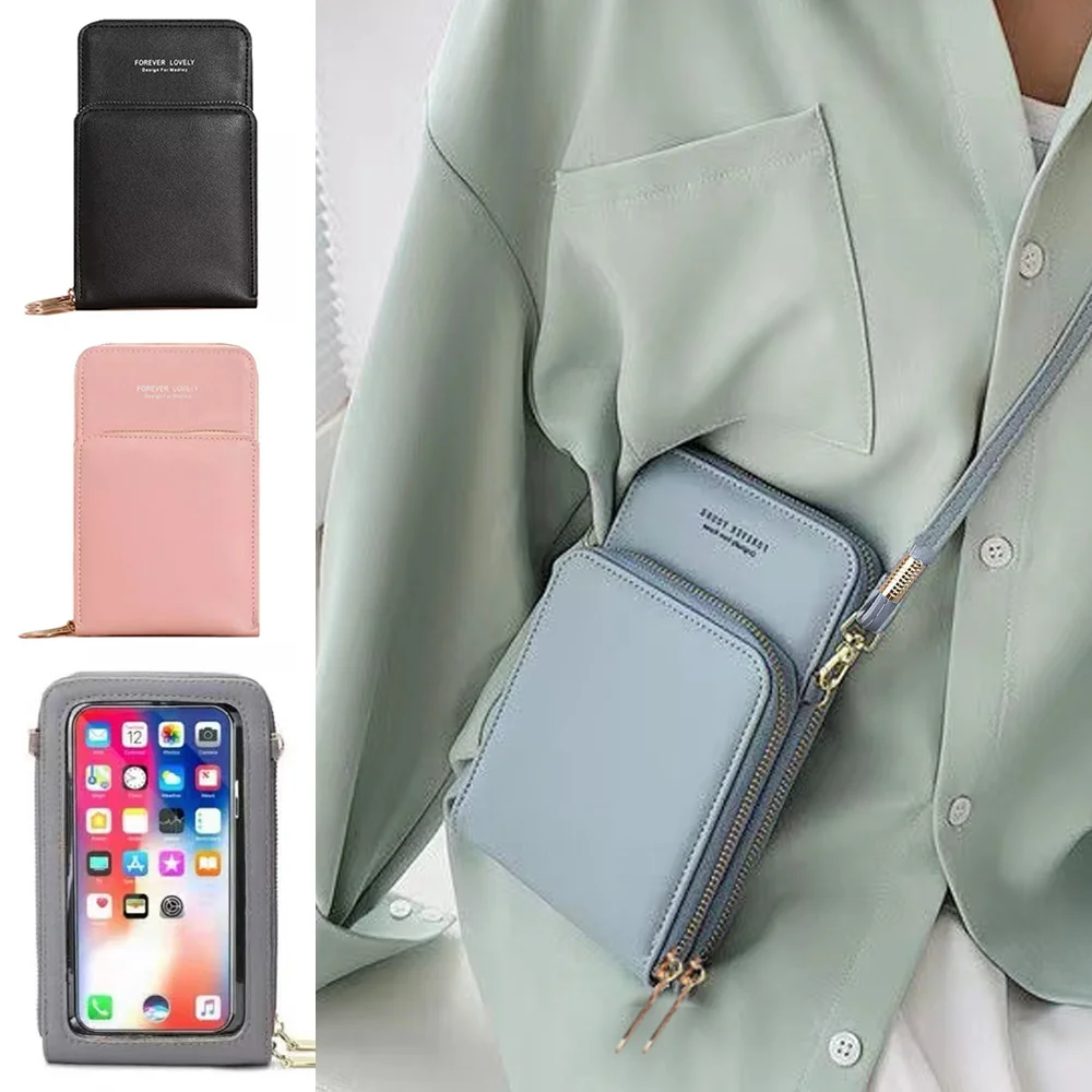 Crossbody-Mobile-Phone-Bag-Transparent-Touch-Screen-Cell-Cover ...