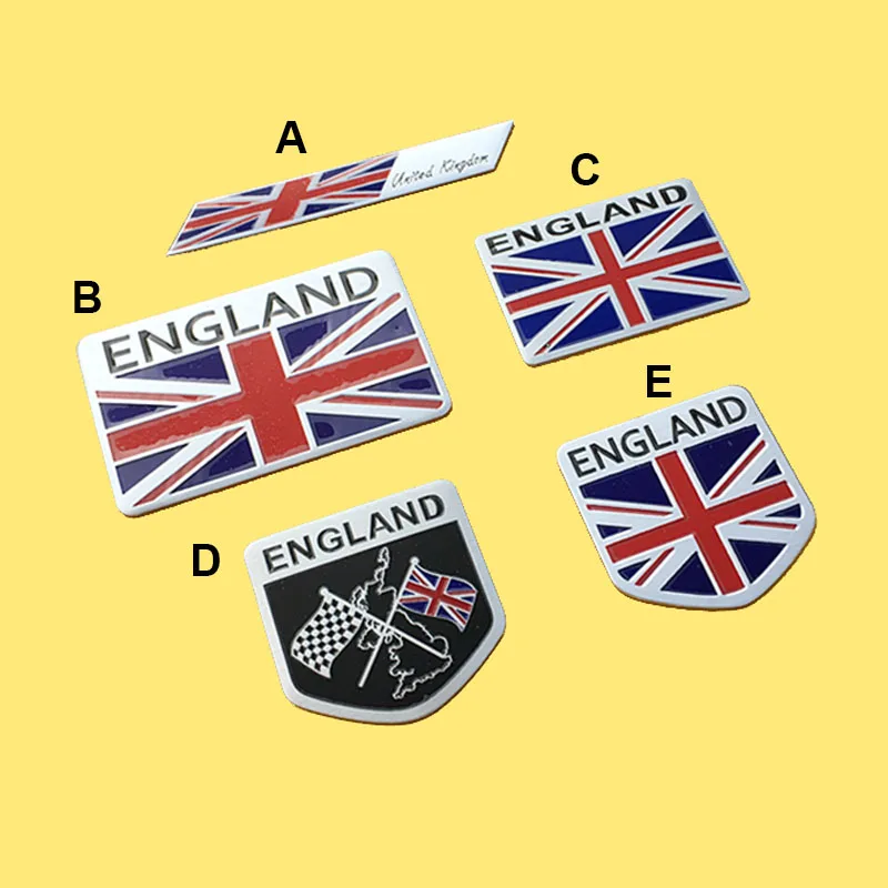 3D-NEW-England-Flag-Car-Sticker-8cm-Black-for-Jaguar-for-MINI-Cooper ...