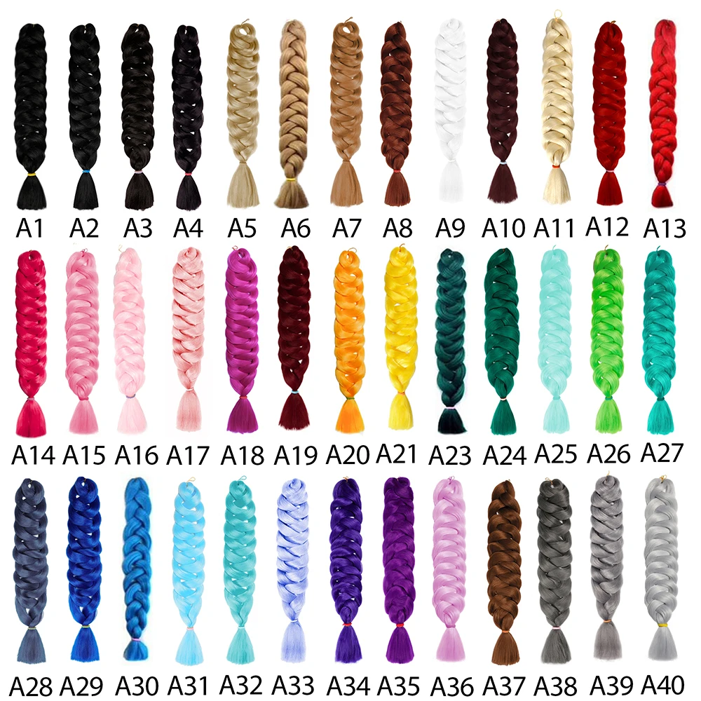 Synthetic-Braiding-Hair-Extensions-Jumbo-Box-Braids-Hair-Blue-Gold ...