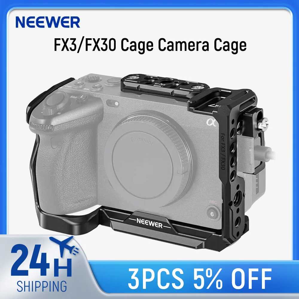 NEEWER-FX3-FX30-Camera-Cage-with-HDMI-Cable-Clamp-NATO-Rail-3-8-ARRI ...