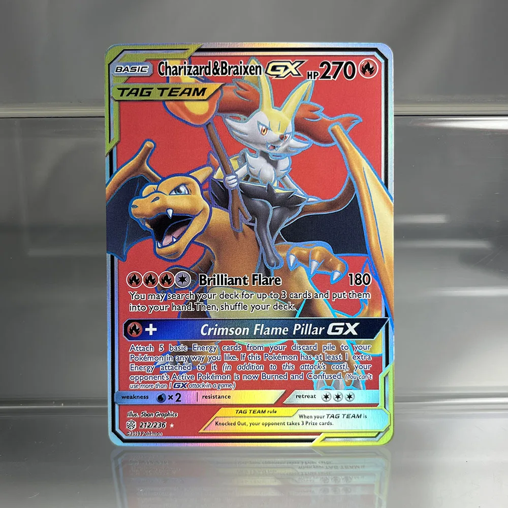 Pokémon Cards Sun & Moon Foil Flash Cards Charizard & Braixen lono ...