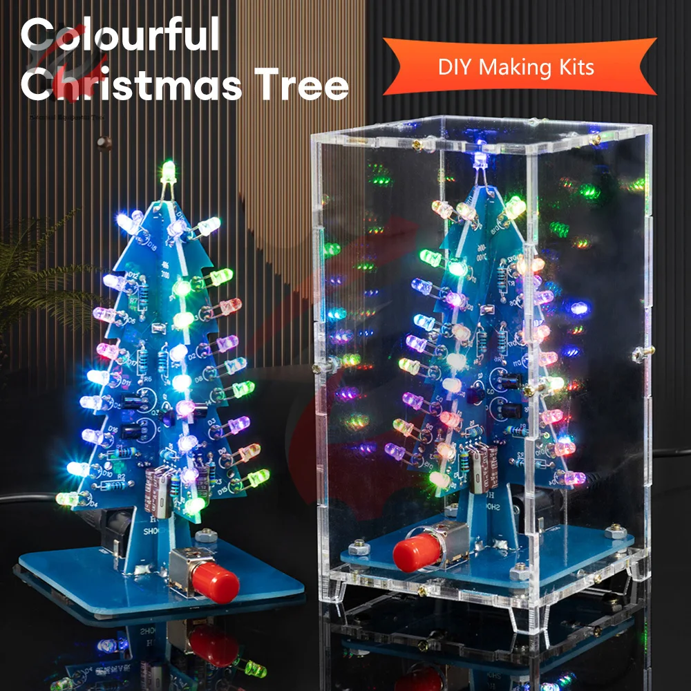 LED-Colorful-Christmas-Tree-DIY-Kit-LED-Flash-Circuit-Soldering ...