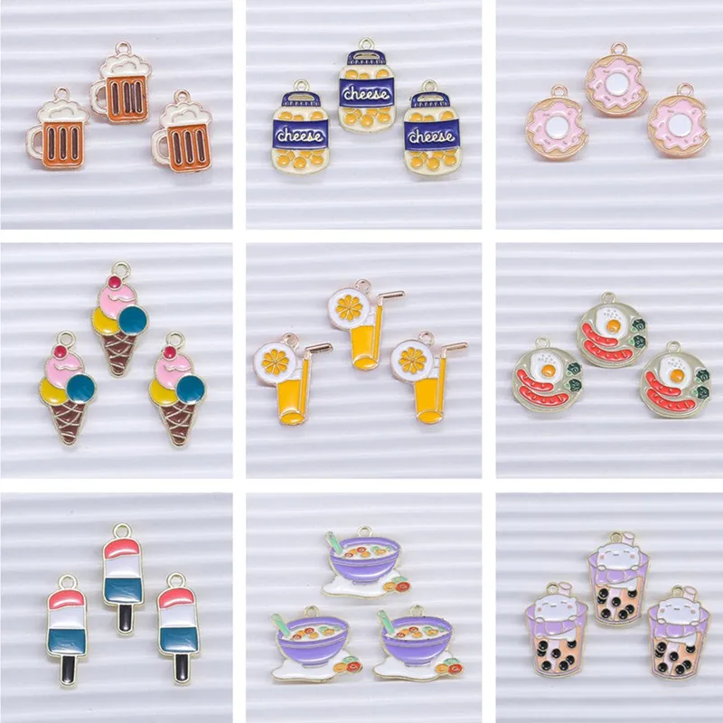 10pcs-Cute-Enamel-Summer-Drink-Ice-Cream-Popsicle-Charms-for-Jewelry ...