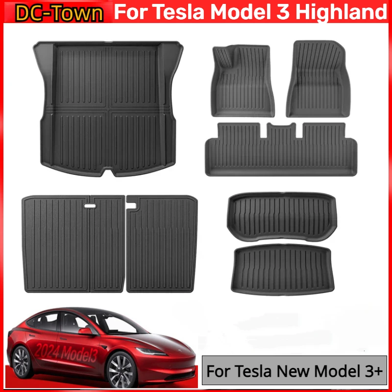 For-Tesla-Model-3-Trunk-Mats-TPE-Waterproof-Wear-resistant-Foot-Pads ...