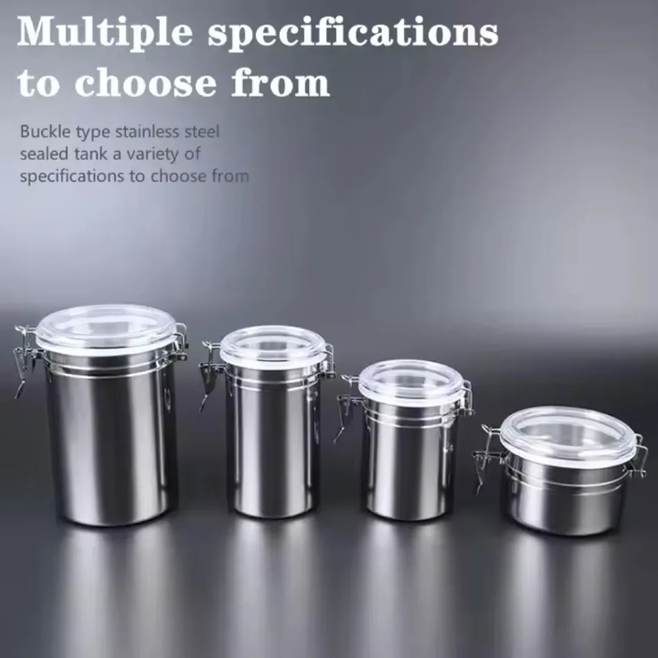 Kitchen Tool Coffee Storage Sealed Tank Stainless Steel Storage Jar ...