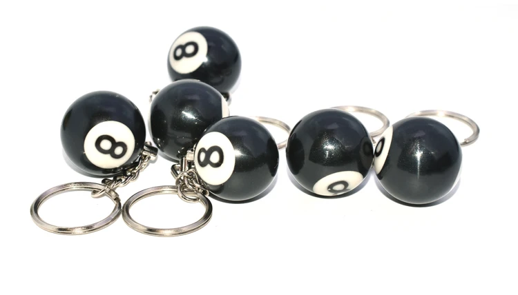 Fashion-Creative-Billiard-Pool-Keychain-Table-Ball-Key-Ring-Lucky-Black ...