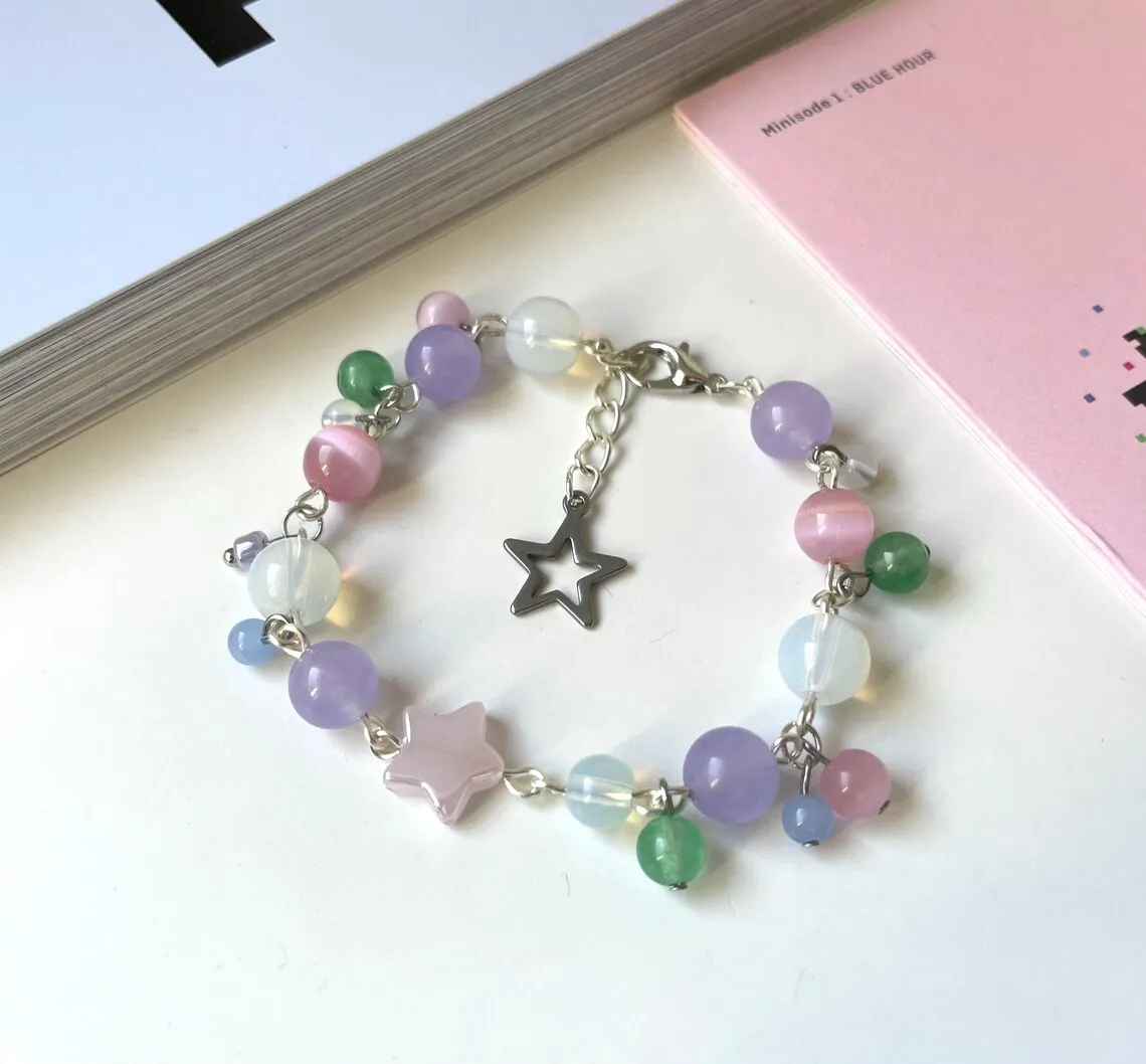 Handmade-pastel-bracelet-TXT-blue-hour-inspired-beaded-bracelet-kpop ...