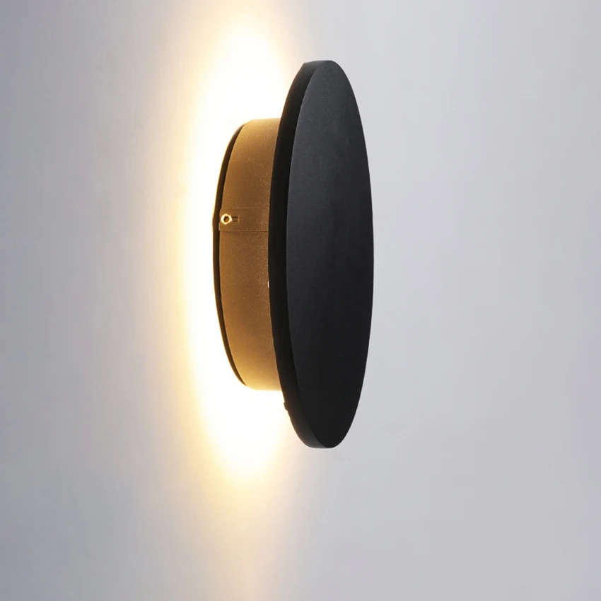 Outdoor Waterproof Wall Lamps Round Aluminum Wall Light Garden Porch ...