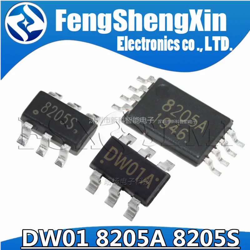 New ( DW01+FS8205A) DW01+8205A Lithium battery protection chip DW01A DW01B FS8205S 8205S GM8205S ...