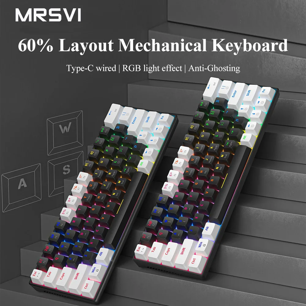 Mechanical-Game-Keyboard-RGB-Colorful-Backlit-Keypad-Wired-Compact ...