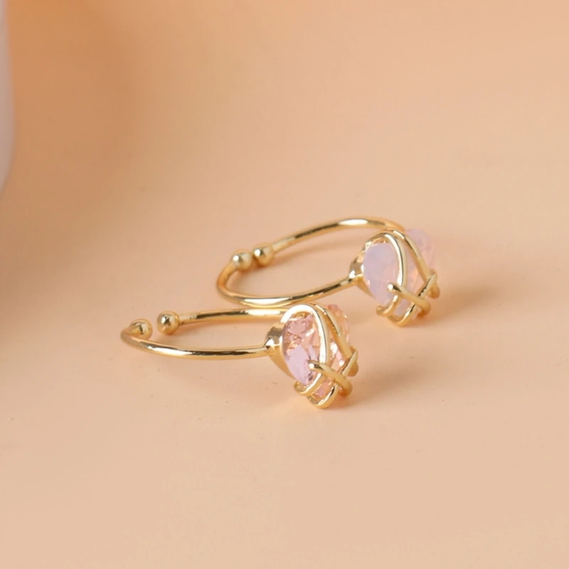 Fashion Barbie Heart Rings for Woman Girls Rose Quartz Pink Heart Ring ...