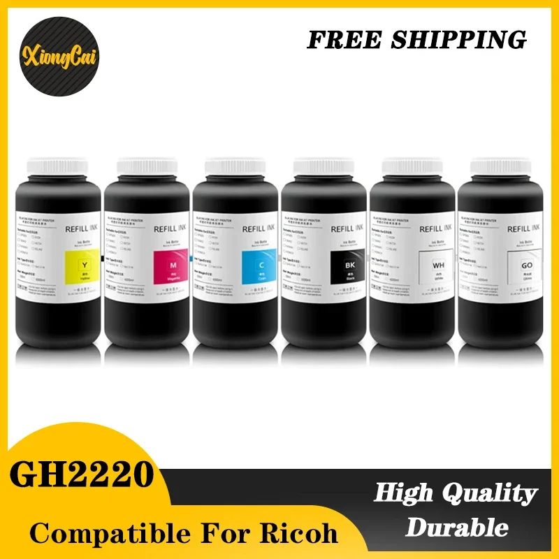 1000ML LED Curable UV Ink For Ricoh GH2220 Industrial Inkjet Printhead ...