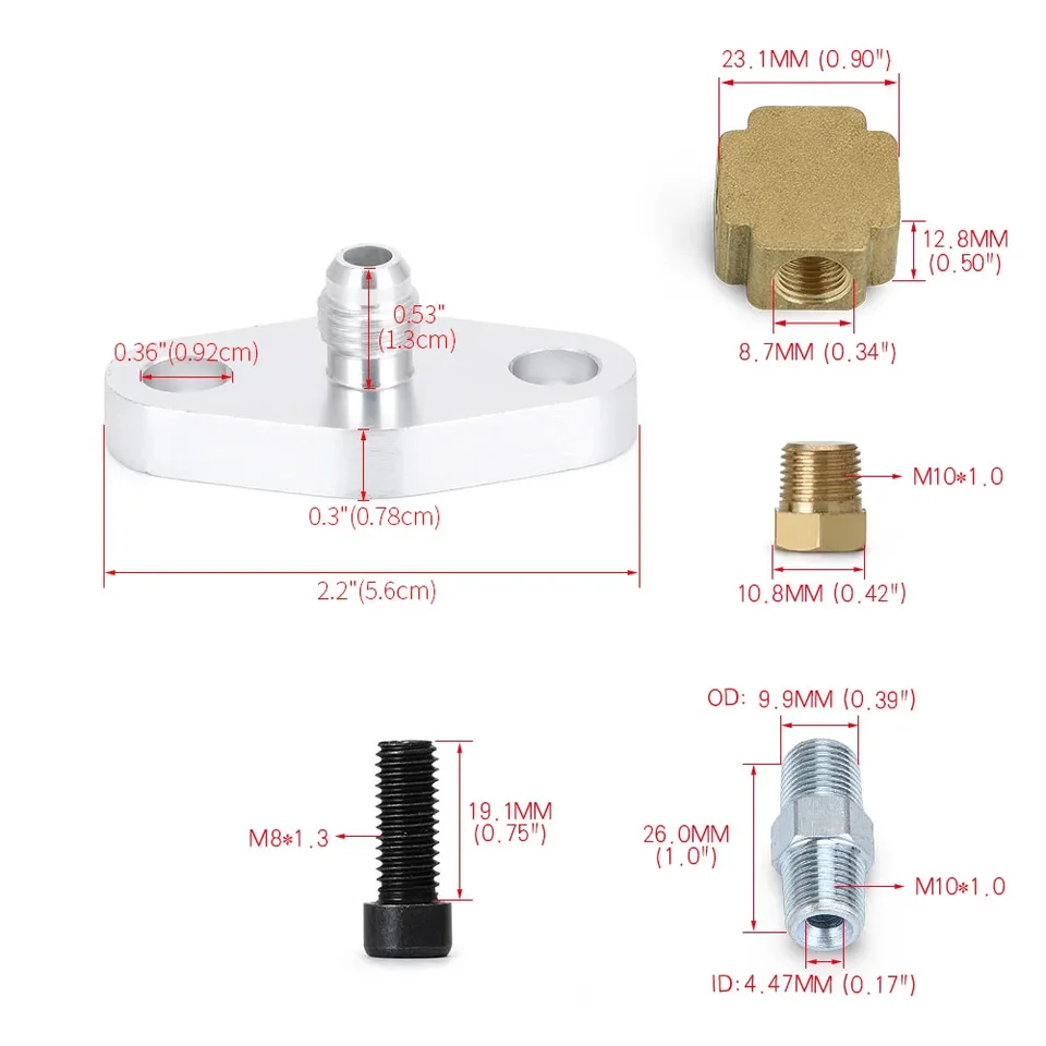 T3 T4 Turbo Oil Line Kit Turbocharger Oil Feed & Return Line Kit For T3 ...