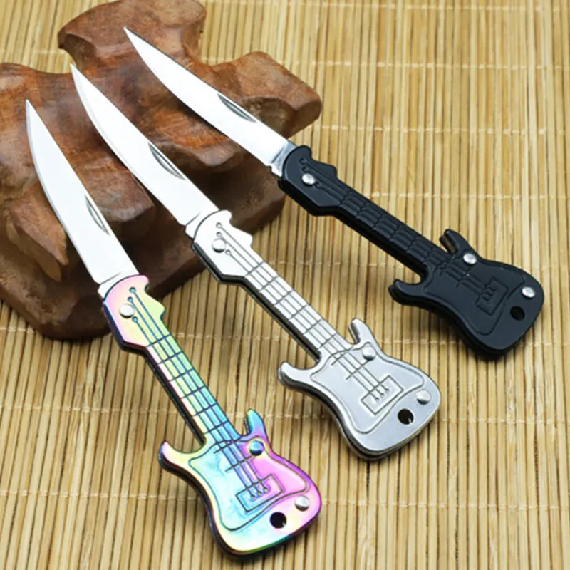 1PC-Mini-Guitar-Key-Knife-Stainless-Steel-Folding-Knife-Household-Self ...