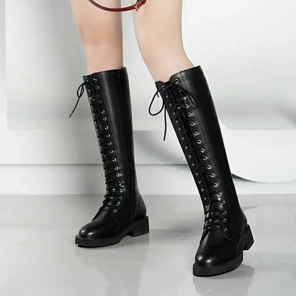 Botas-pretas-longas-com-cadar-os-Gyaru-para-mulheres-eixo-alto-do ...