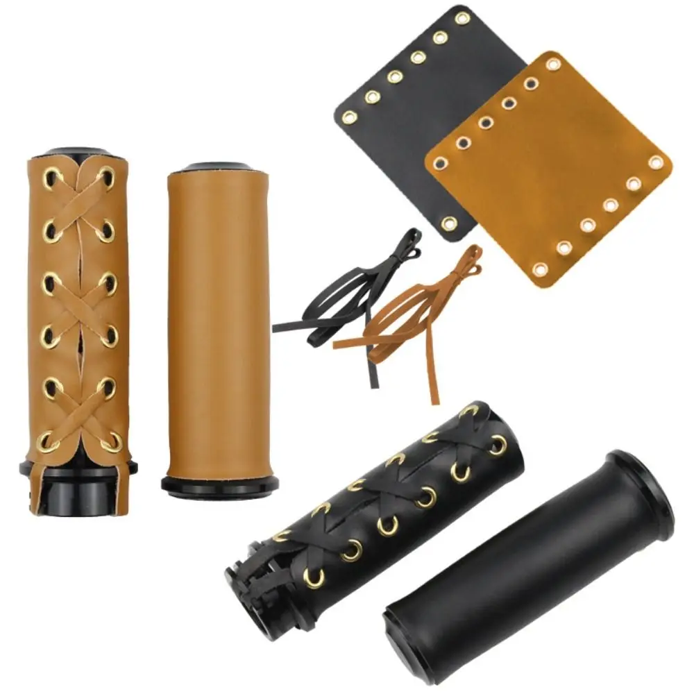 1-Pair-Motorcycle-Hand-Grips-Throttle-Leather-Covers-Universal ...