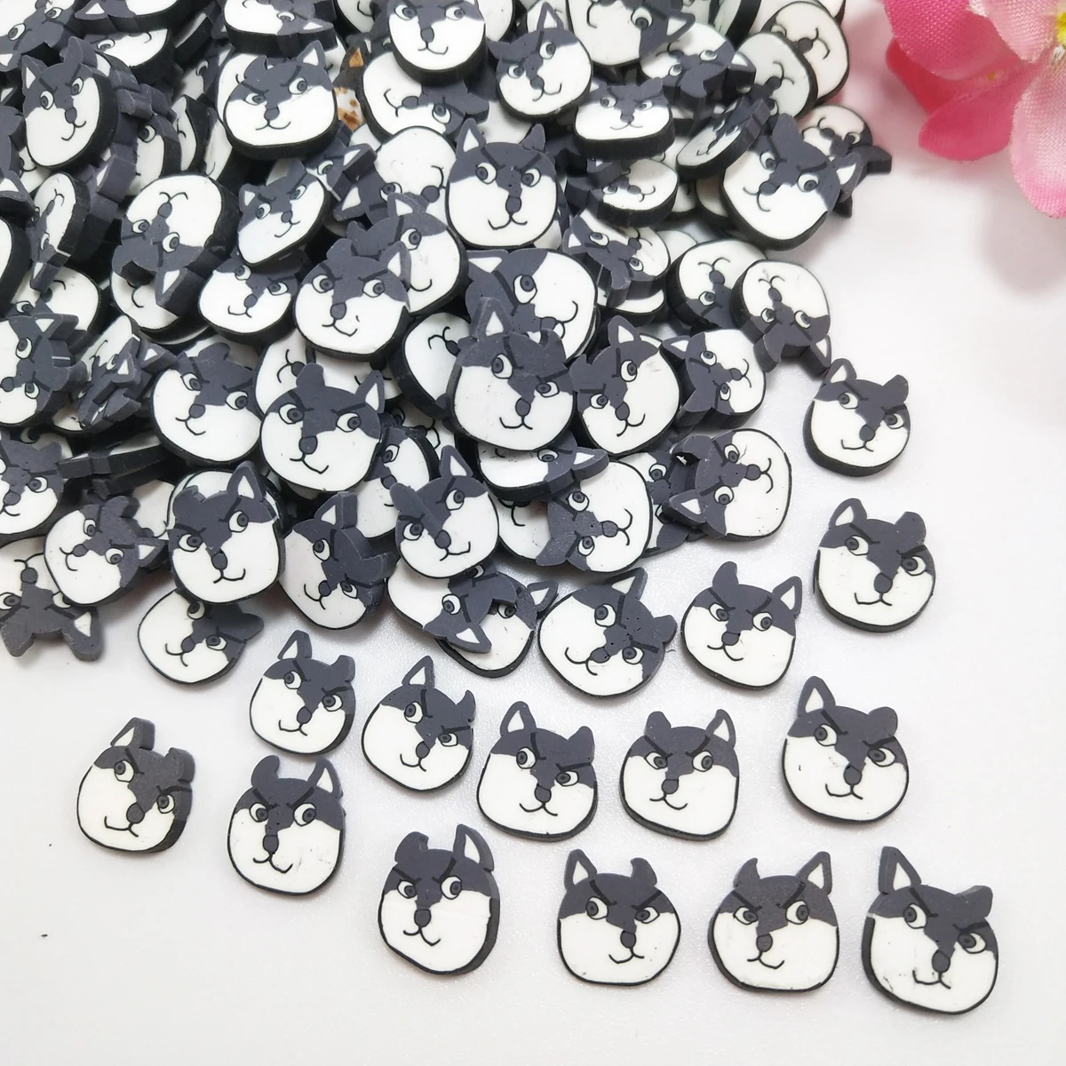 50g-Lot-Siberian-Husky-Polymer-Clay-Slices-Dog-Cute-Animal-Plastic-DIY ...