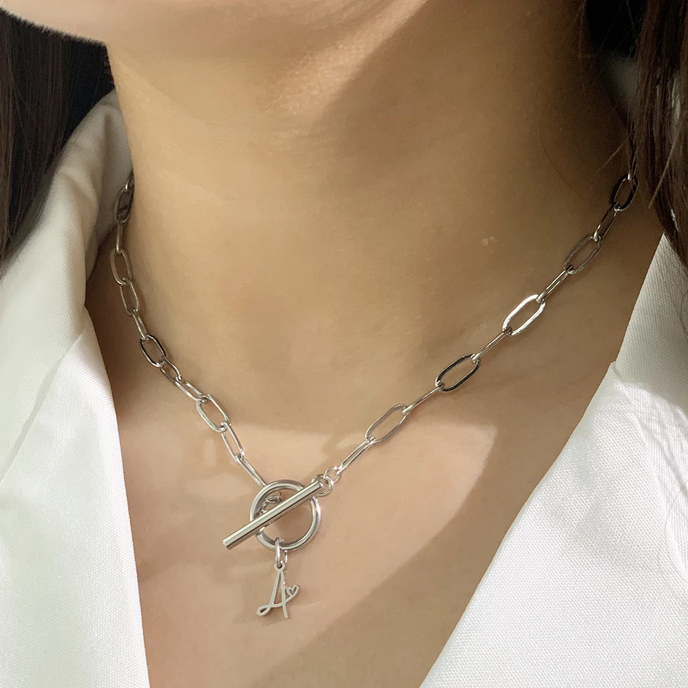 Delicate-Commuter-Neck-Pendant-Stainless-Steel-Necklace-Silver-color ...