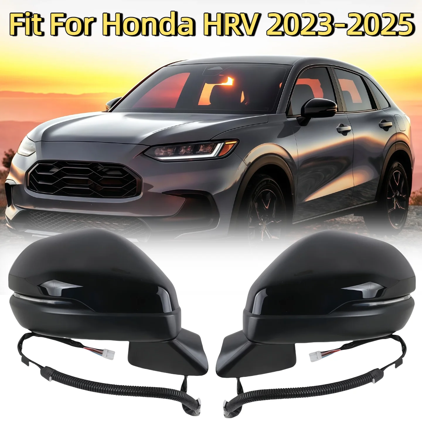Side Rearview Mirror Assembly For Honda HRV 2023-2025 Black Rearview ...